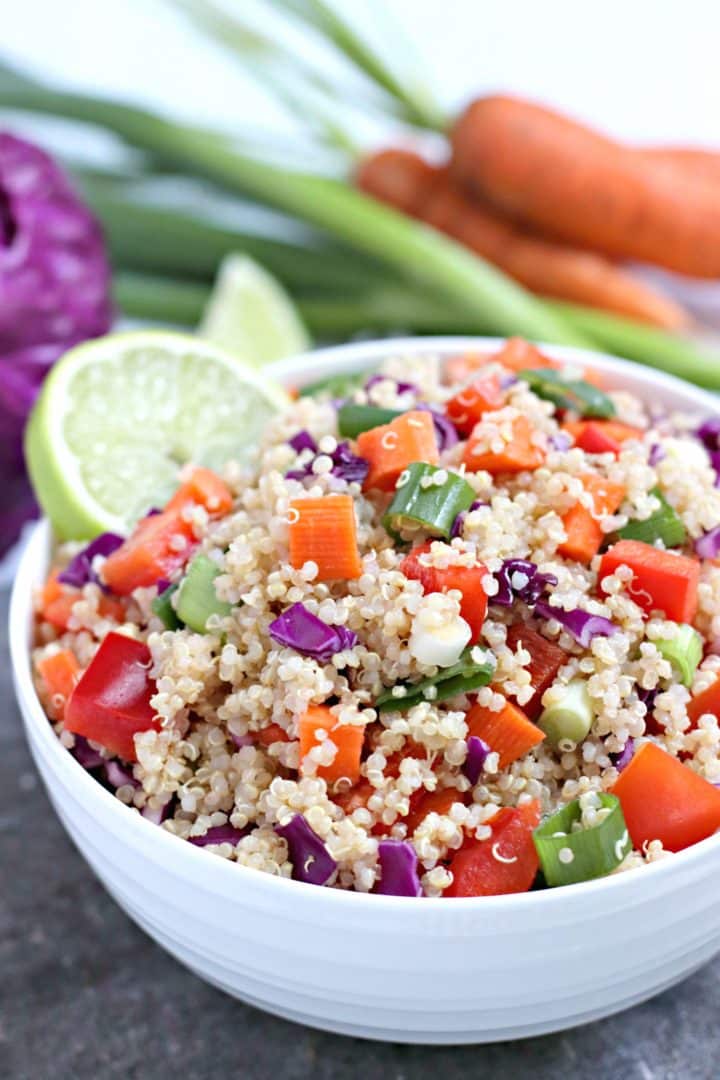 Vegan Rainbow Quinoa Salad - Veggies Save The Day