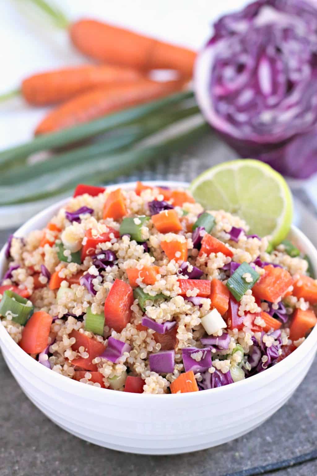 Vegan Rainbow Quinoa Salad - Veggies Save The Day