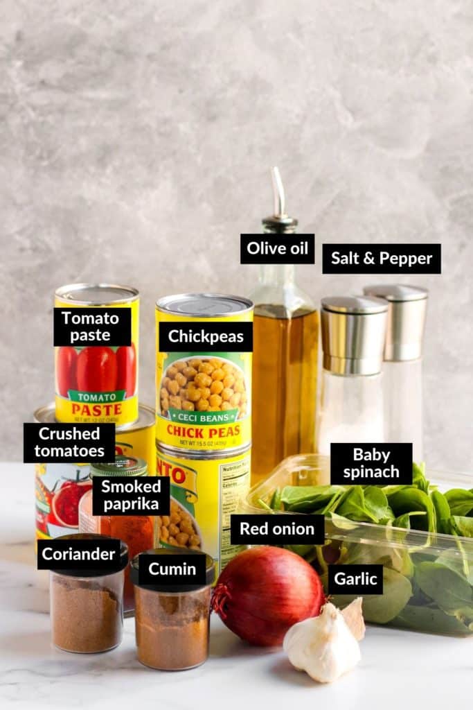 Spanish Chickpea Stew with Spinach - Veggies Save The Day