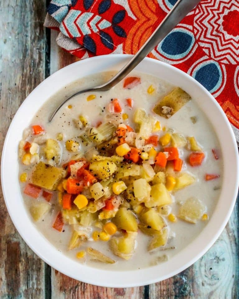 Creamy Vegan Potato Corn Chowder (Instant Pot + Stovetop) - Veggies ...