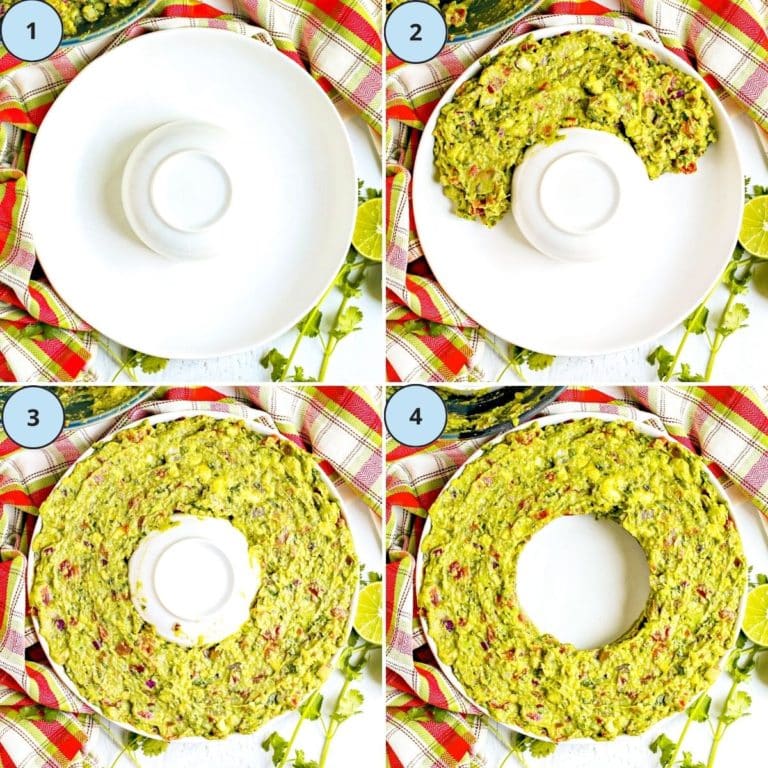 Christmas Guacamole Wreath Appetizer - Veggies Save The Day