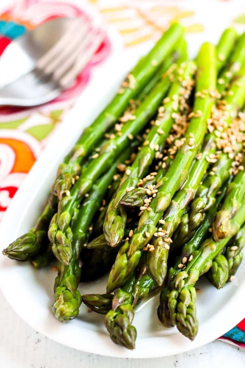 Quick Sesame Marinated Asparagus - Veggies Save The Day