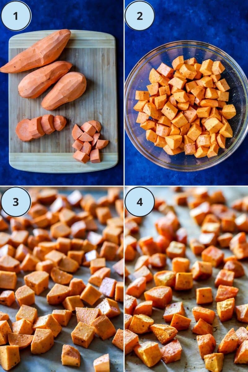 Seasoned Roasted Sweet Potato Cubes - Veggies Save The Day