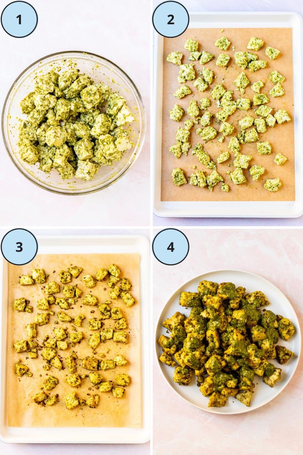 Crispy Vegan Pesto Tofu (Baked or Air Fried) - Veggies Save The Day