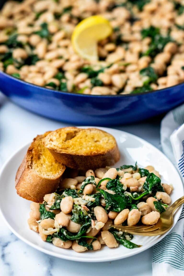 Sauteed Spinach and White Beans - Veggies Save The Day